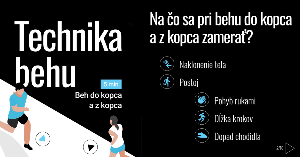 Infografika: Technika behu – beh do kopca a z kopca